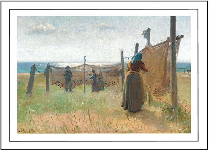 Michael Ancher - På stejlepladsen, Fiskerkoner ordner nettene